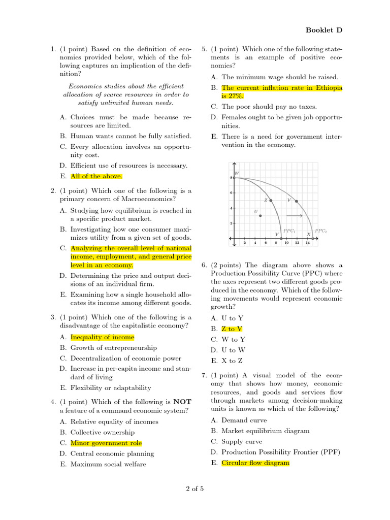 Economics Concepts and Questions Guide | PDF | Demand Curve ...