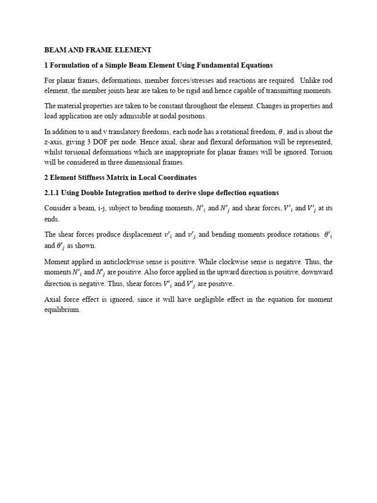 Beam Element | PDF | Bending | Beam (Structure)