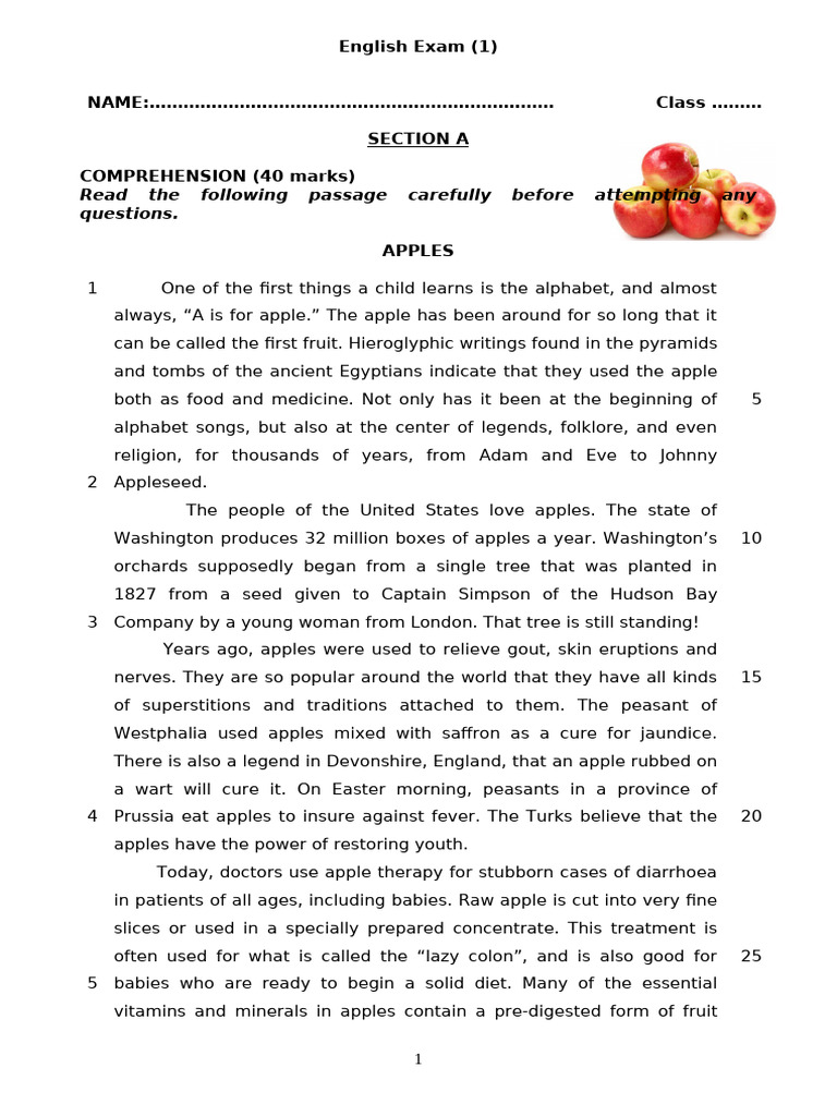 English Exam Tests 64721 | PDF