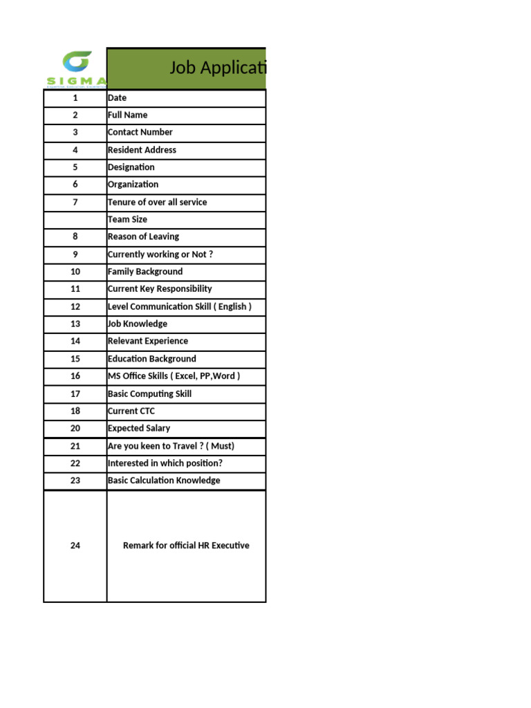 Job Application Form for HR Manager | PDF | Business