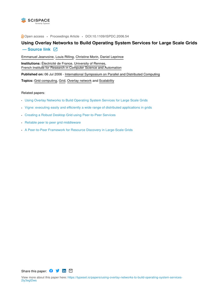 Using Overlay Networks To Build Operating System Services 2iy3egf2ws ...