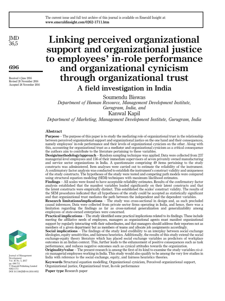 Linking Perceived Organization | PDF