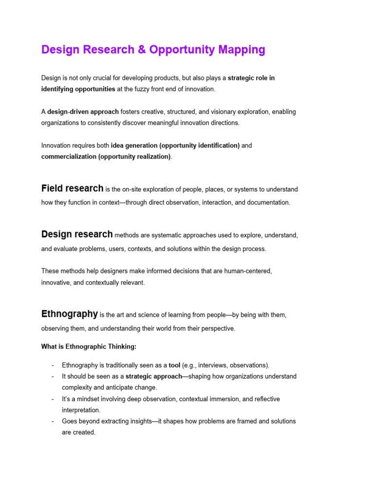 Design Research & Opportunity Mapping - Students | PDF | Usability ...