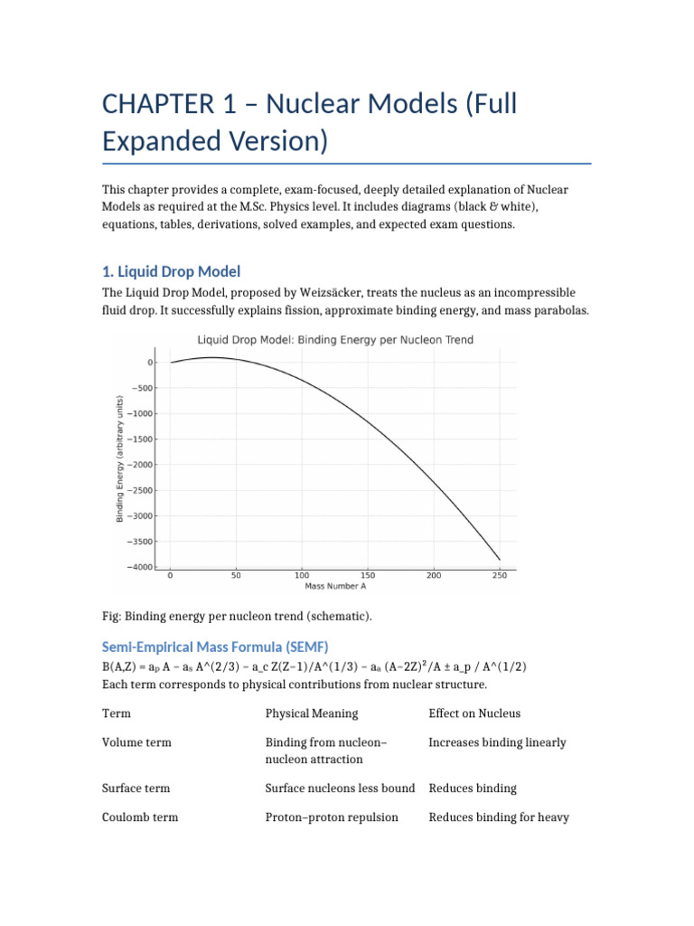 In-Depth Nuclear Models for M.Sc. Physics | PDF | Atomic Nucleus ...
