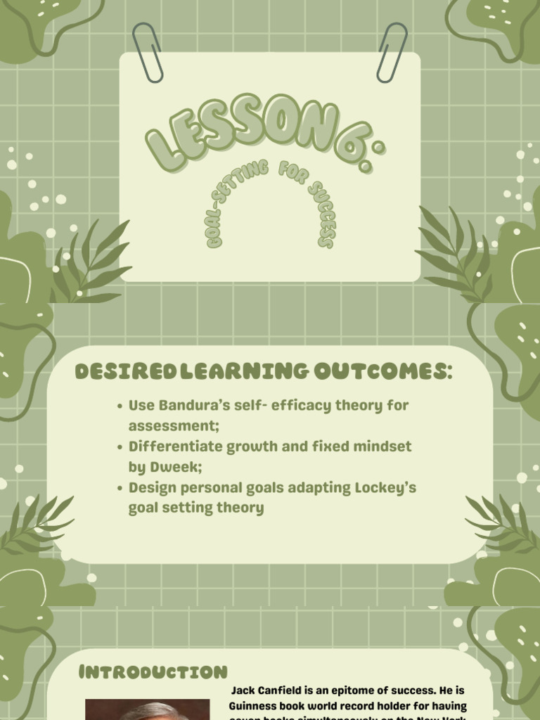 Cuts Lesson 6ppt | PDF | Self Efficacy | Goal