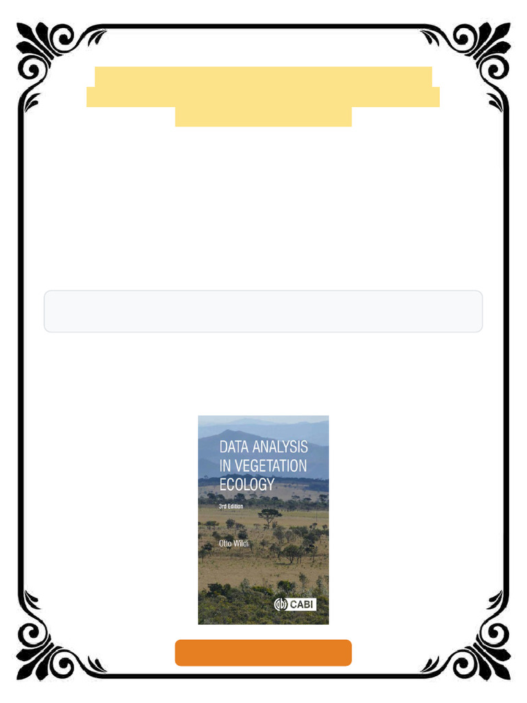Data analysis in vegetation ecology 3rd edition Edition Wildi ebook ...