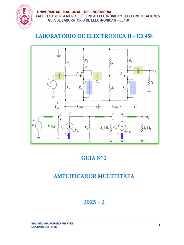 Amplificador Multietapa: Guía de Laboratorio | PDF | Amplificador ...