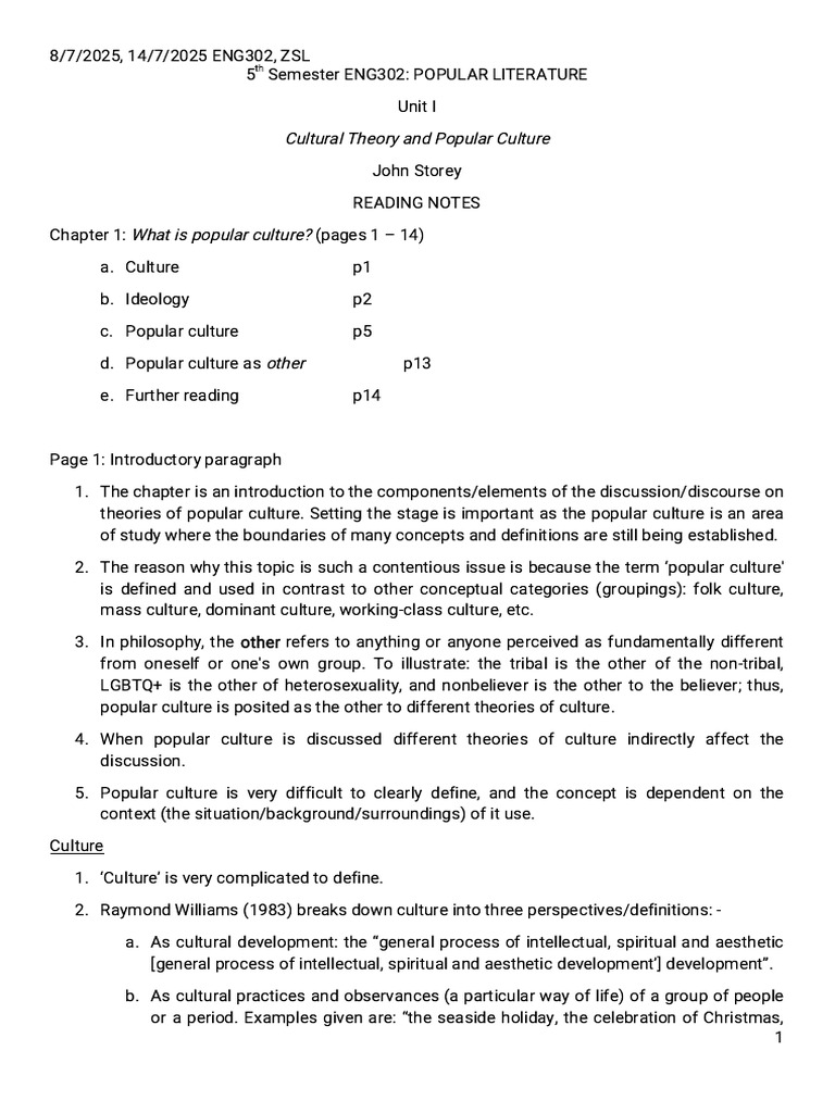 Understanding Popular Culture Theories | PDF | Ideologies ...