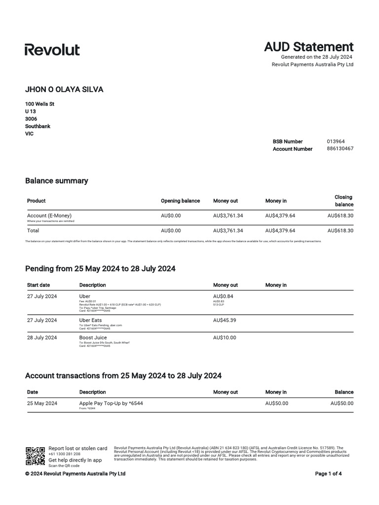 Account Statement - 2024 04 30 - 2024 07 28 - en Au - cb773d | PDF ...