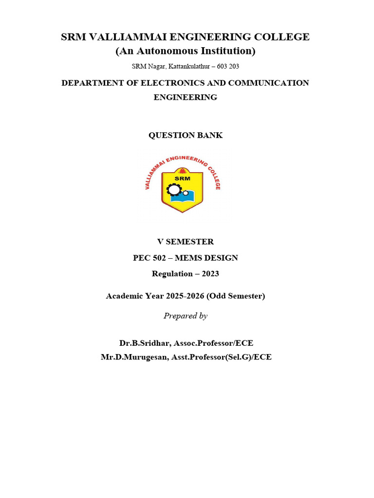 Pec502 Memes Design | PDF | Elasticity (Physics) | Actuator