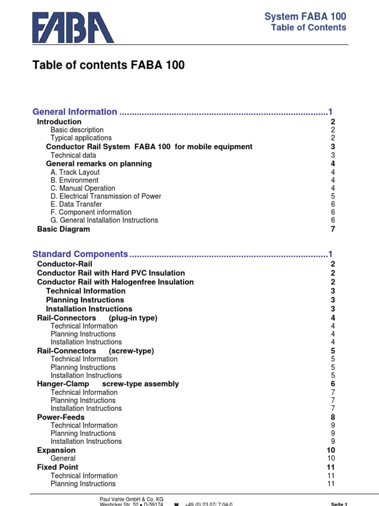 Ges Faba 100 en Vahle | PDF | Screw | Track (Rail Transport)