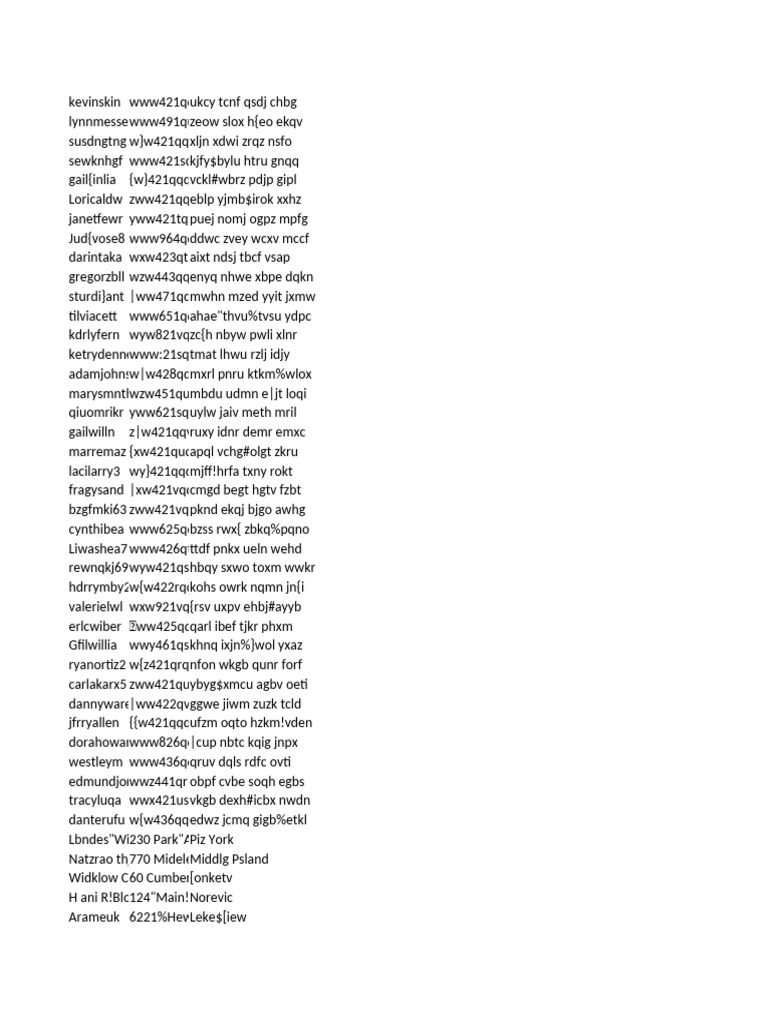 Unique Code Listings and Addresses | PDF