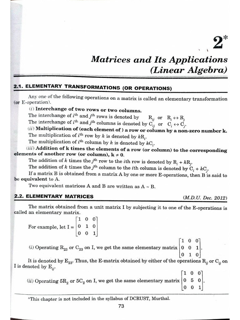 matrices for engineers | PDF