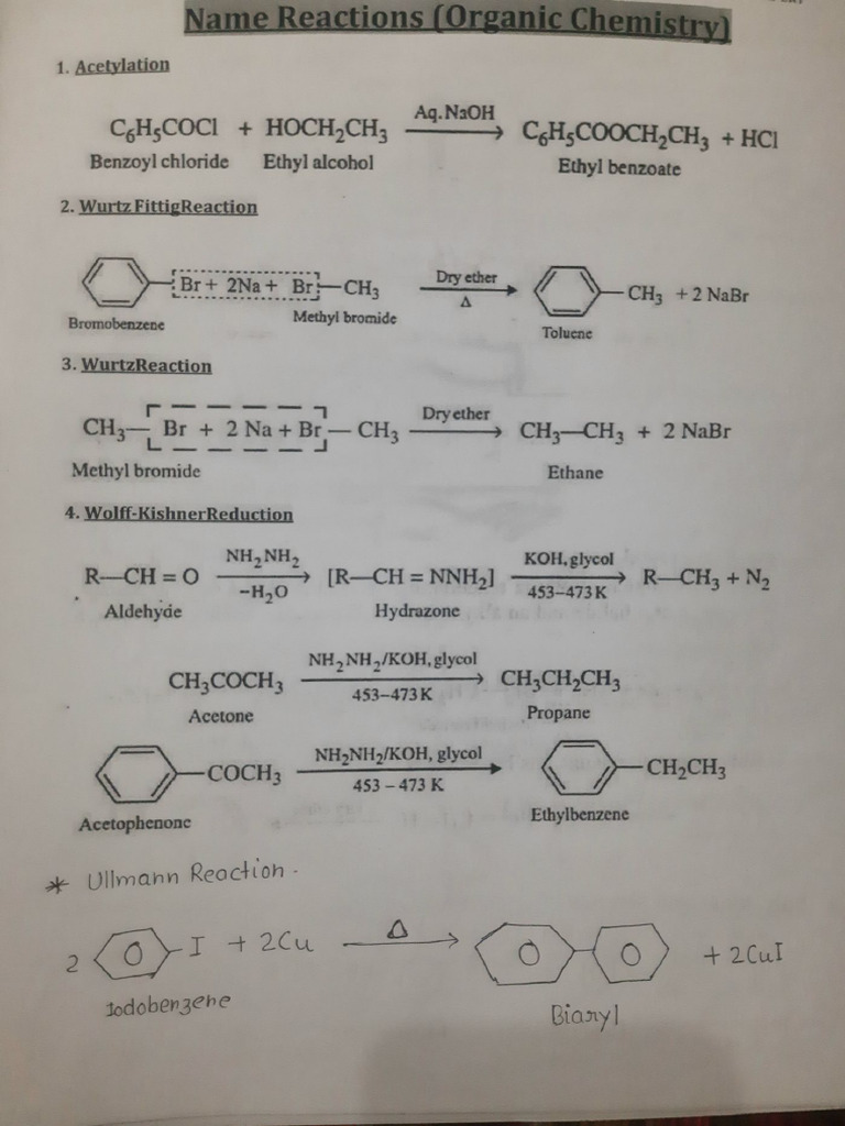 Organic Chemistry (Name Reactions) | PDF
