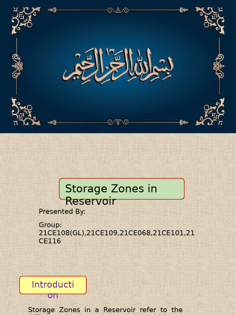 Storage Zones of Reservoir | PDF