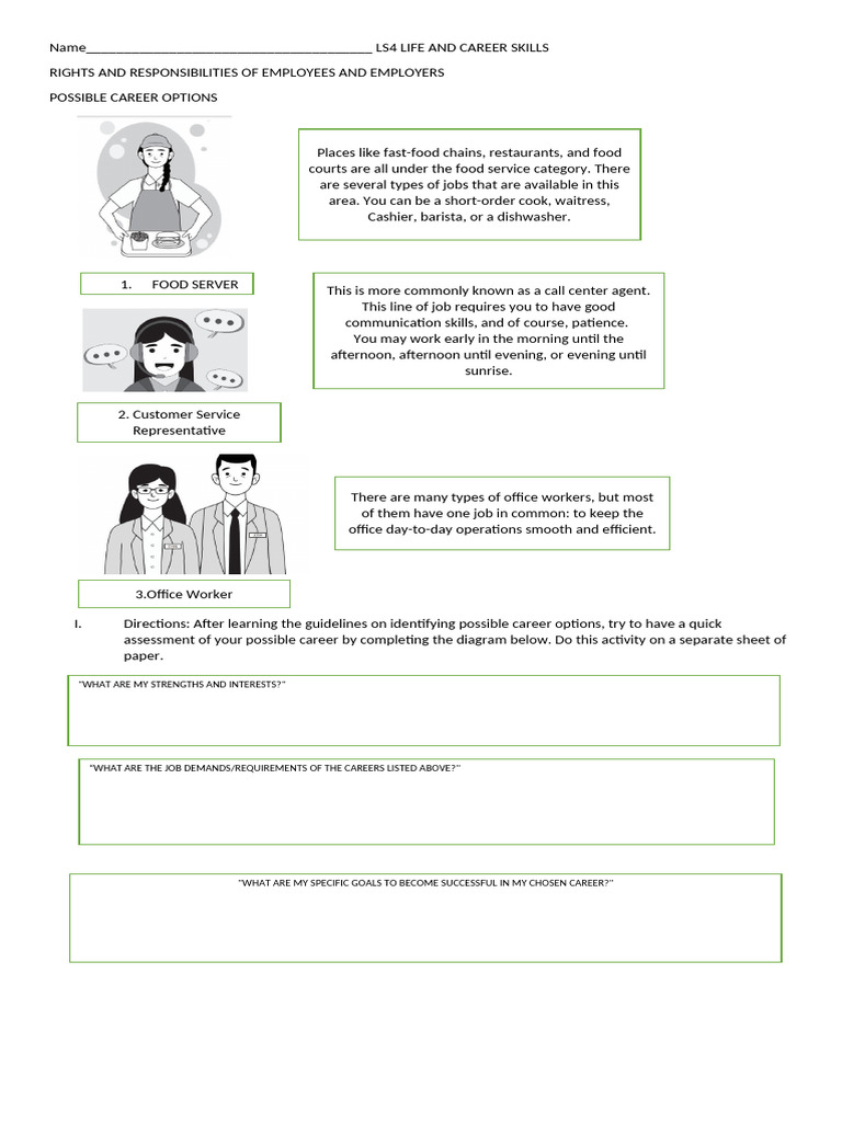 LS4.1 | PDF | Employment | Waiting Staff