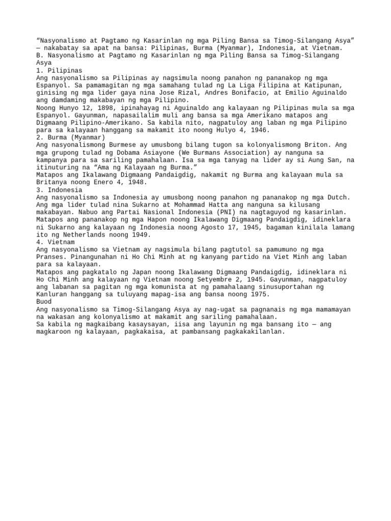 Nasyonalismo at-WPS Office | PDF