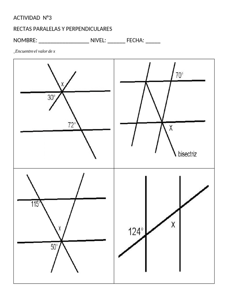 Actividad N°3 Rectas Paralelas y Perpendiculares | PDF