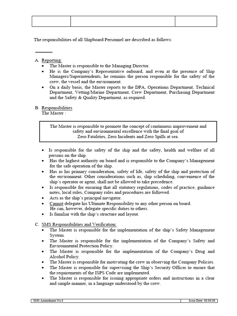 Shipboard Operating Procedures Overview | PDF | Occupational Safety And ...