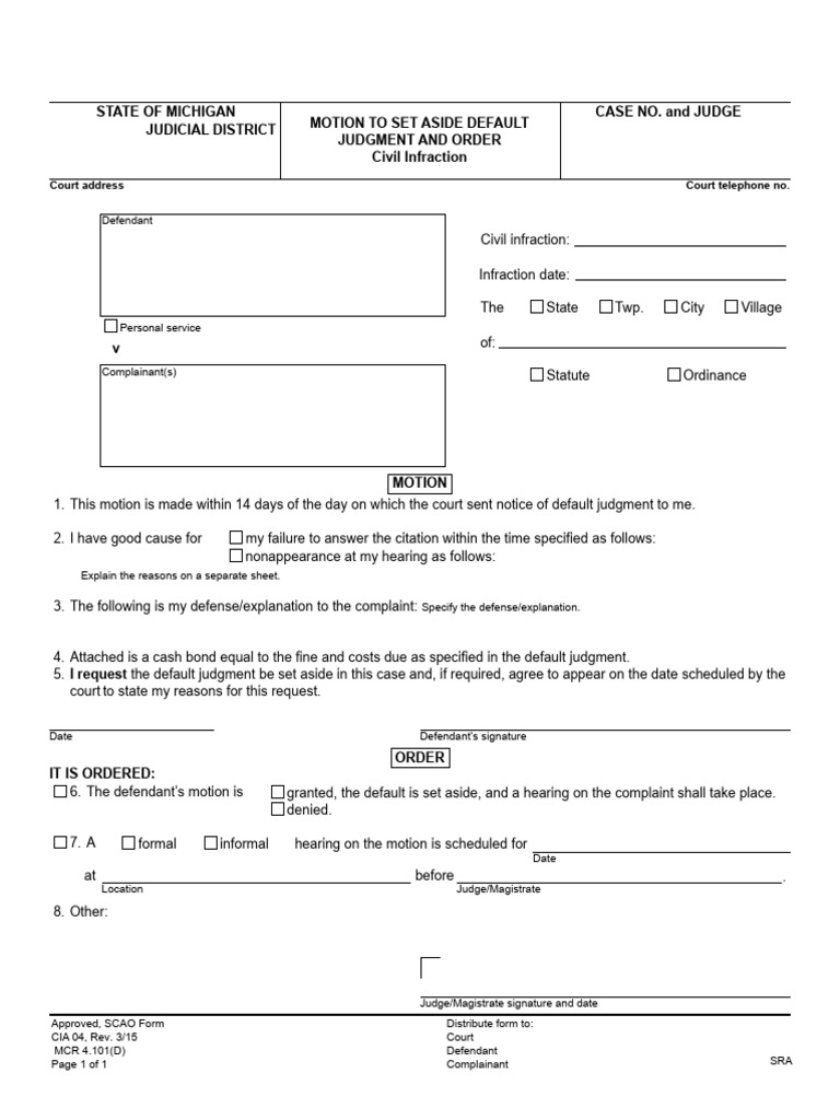 Motion to set aside | PDF | Default Judgment | Judgment (Law)