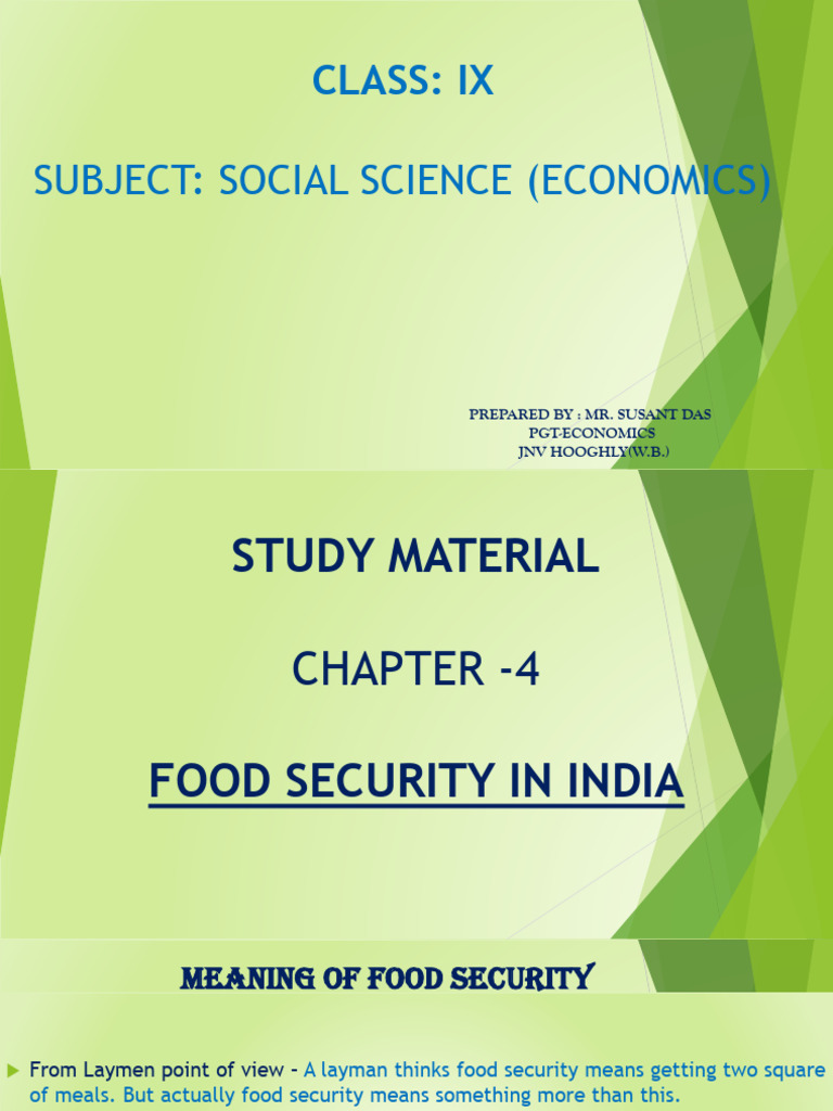 Ch-4 Food Security 1 (1) | PDF | Cereals | Green Revolution