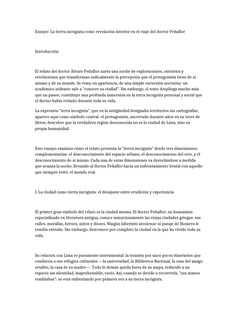 Ensayo Tierra Incognita | PDF