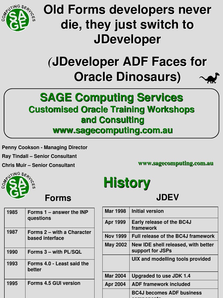 Old Forms Developers Never Die, They Just Switch To Jdeveloper Jdeveloper Adf Faces For Oracle ...