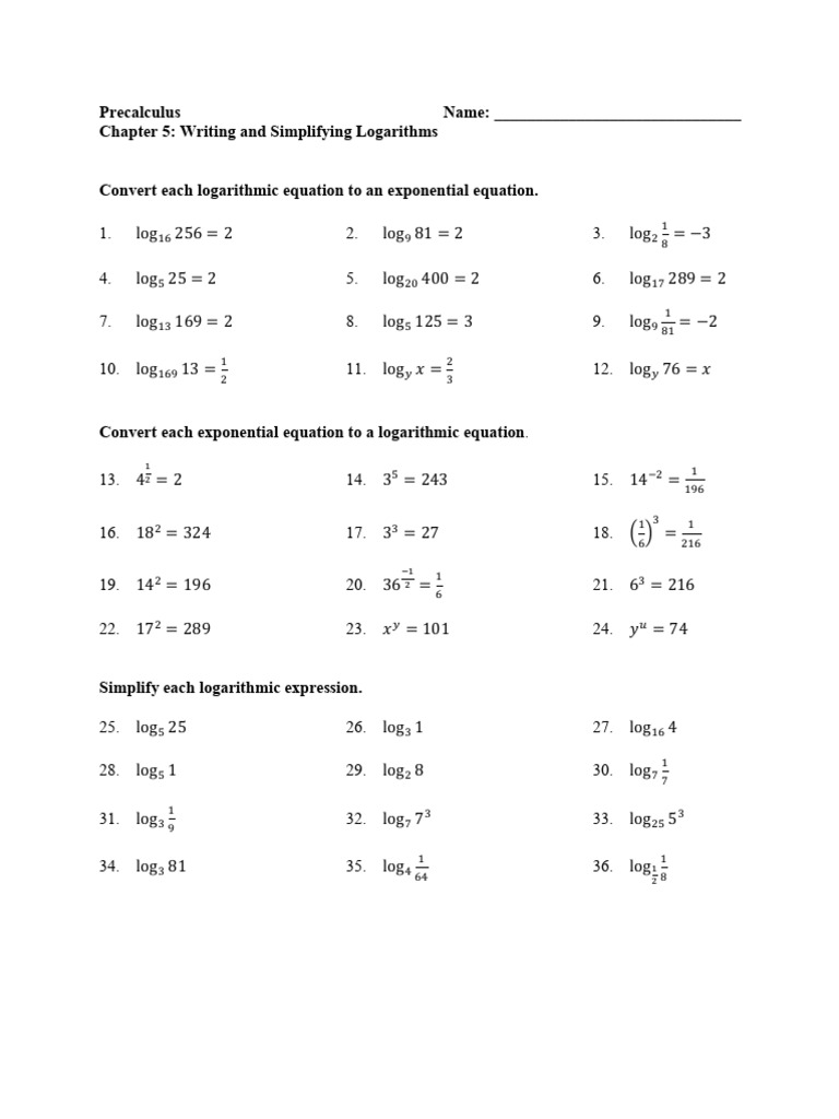 PC+CH5+10Writing+Logs+Practice+2022 | PDF