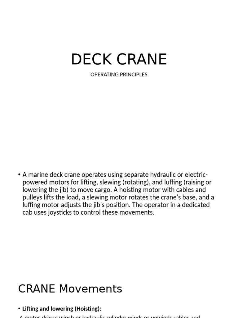 Marine Deck Crane Operating Guide | PDF | Crane (Machine ...