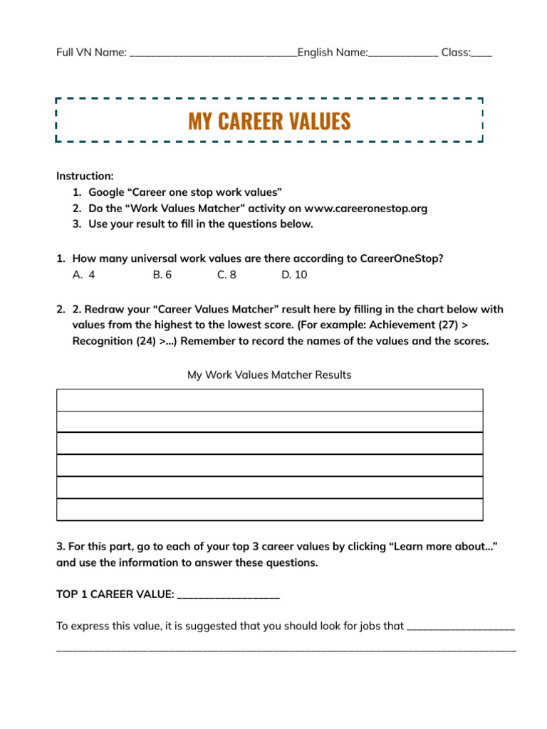 Career Values Assessment Guide | PDF | Chess Theory | Chess