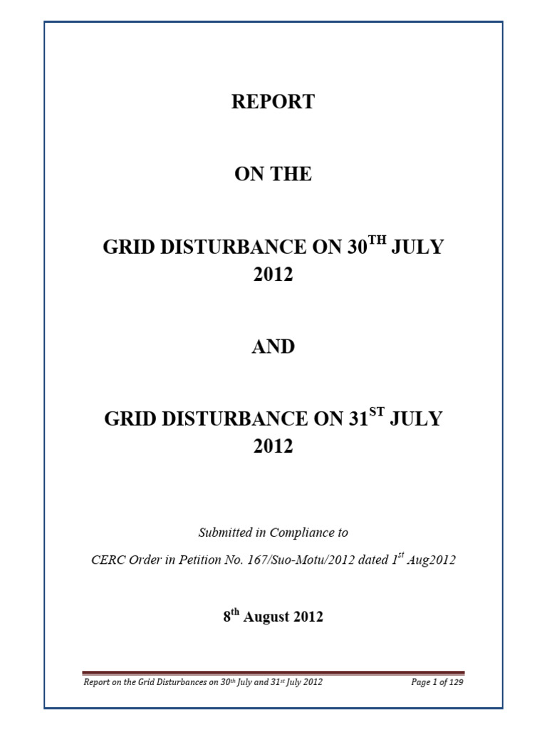 Final Report Grid Disturbance | PDF | Electrical Grid | Physical Quantities