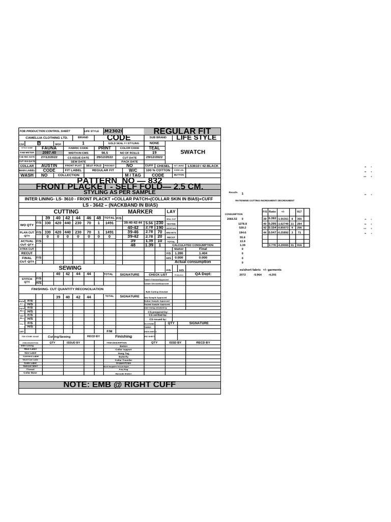 Lm2302c Fauna Regular Fit | PDF | Softlines (Retail) | Fashion