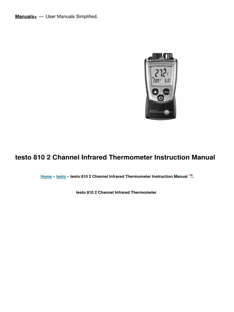 810 2 Channel Infrared Thermometer Manual | PDF | Infrared | Applied ...