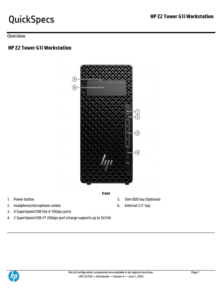 Z2 Tower G1i QS | PDF | Usb | Computer Engineering
