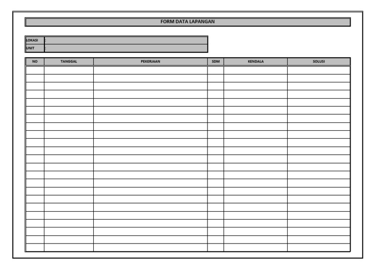 Form Laporan Harian | PDF