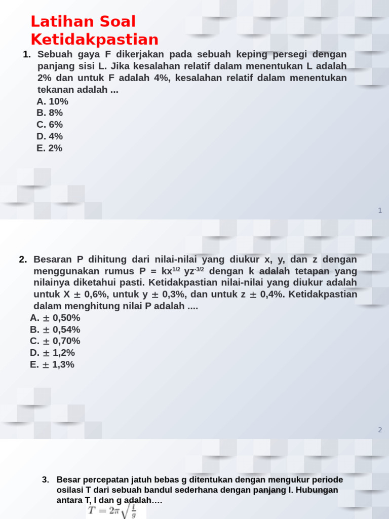 Contoh Soal Ketidakpastian-Soal DR Marthen K-k4 230917 090105 | PDF