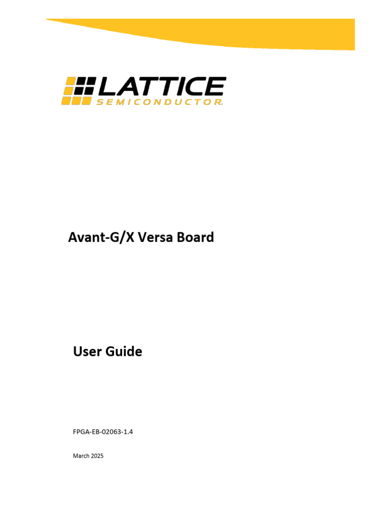 FPGA EB 02063 1 4 Avant G X Versa Board | PDF | Field Programmable Gate ...
