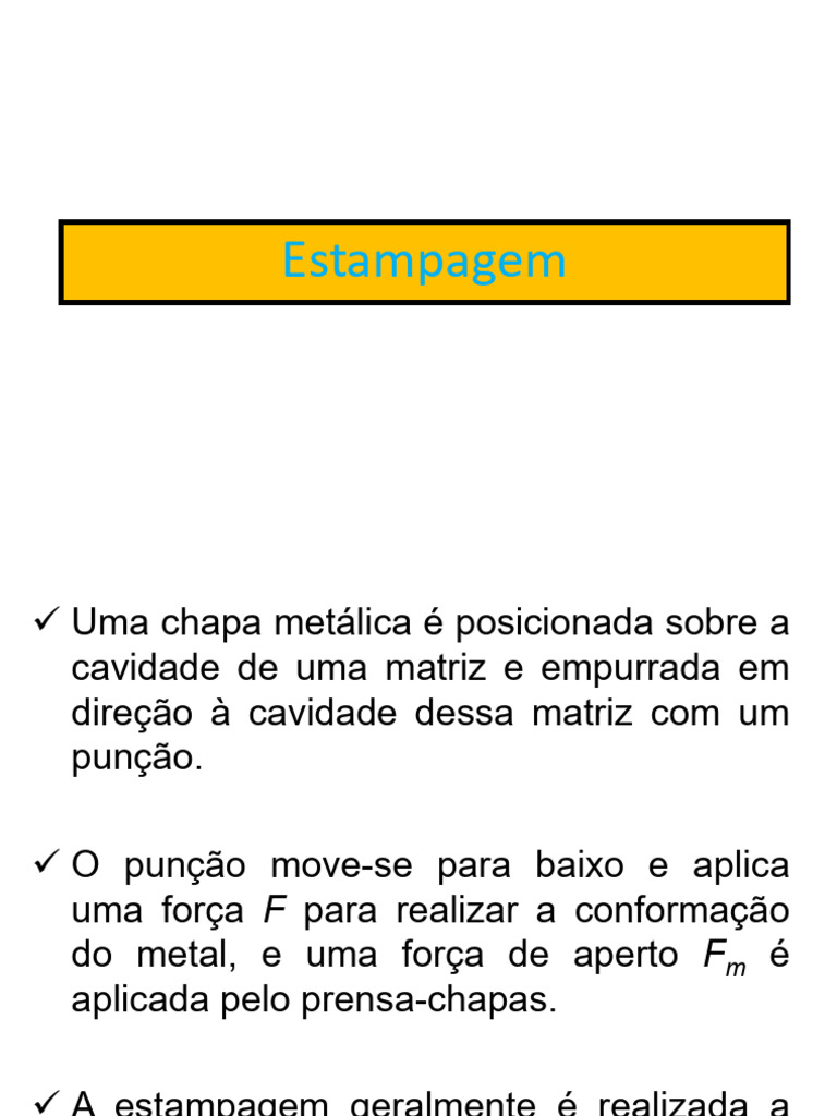 Estampagem: Processo e Parâmetros Técnicos | PDF | Metais | Engenharia ...