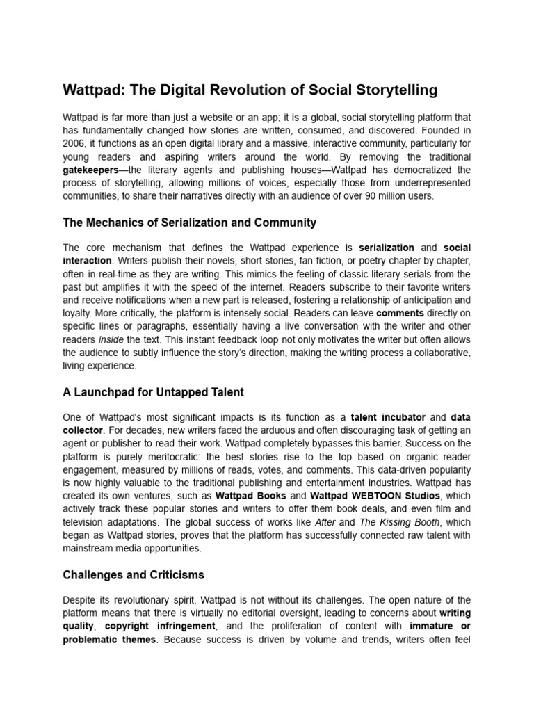 Wattpad_ The Digital Revolution of Social Storytelling | PDF ...