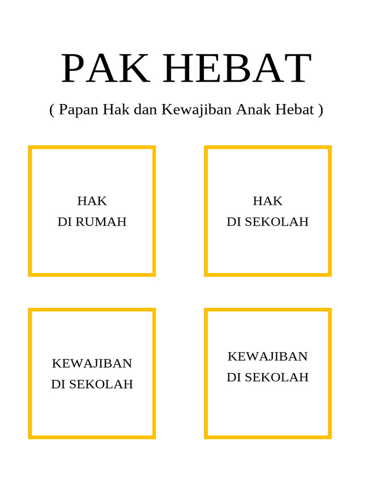 Pak Hebat: (Papan Hak Dan Kewajiban Anak Hebat) | PDF
