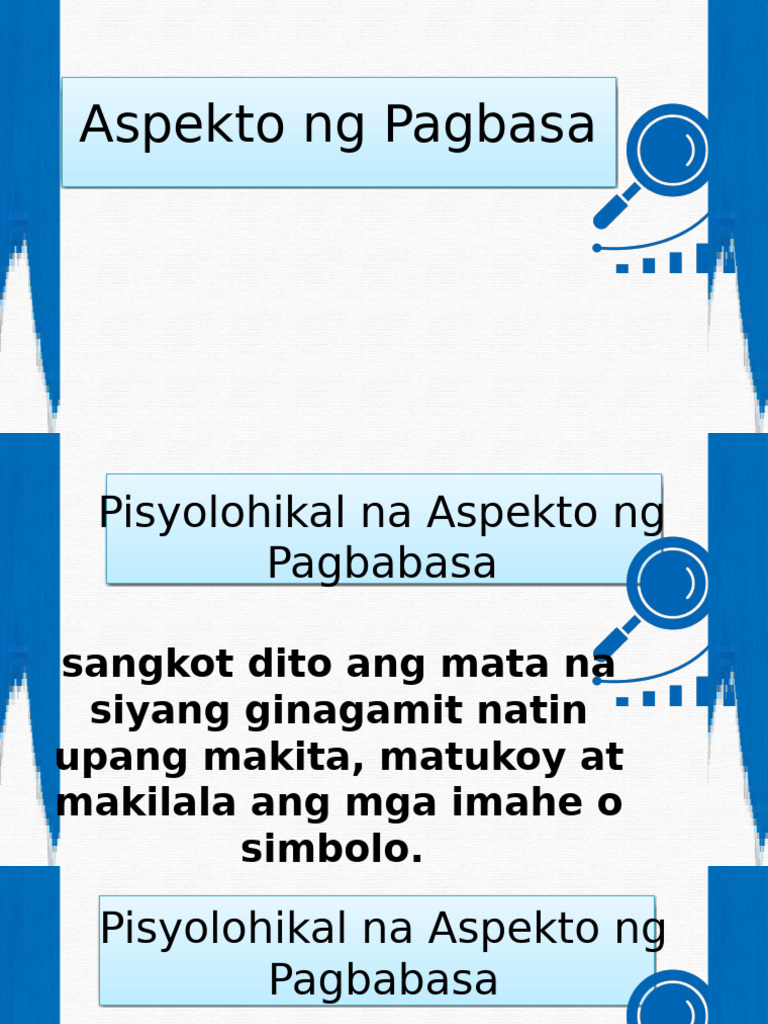 Aspekto Ng Pagbasa | PDF