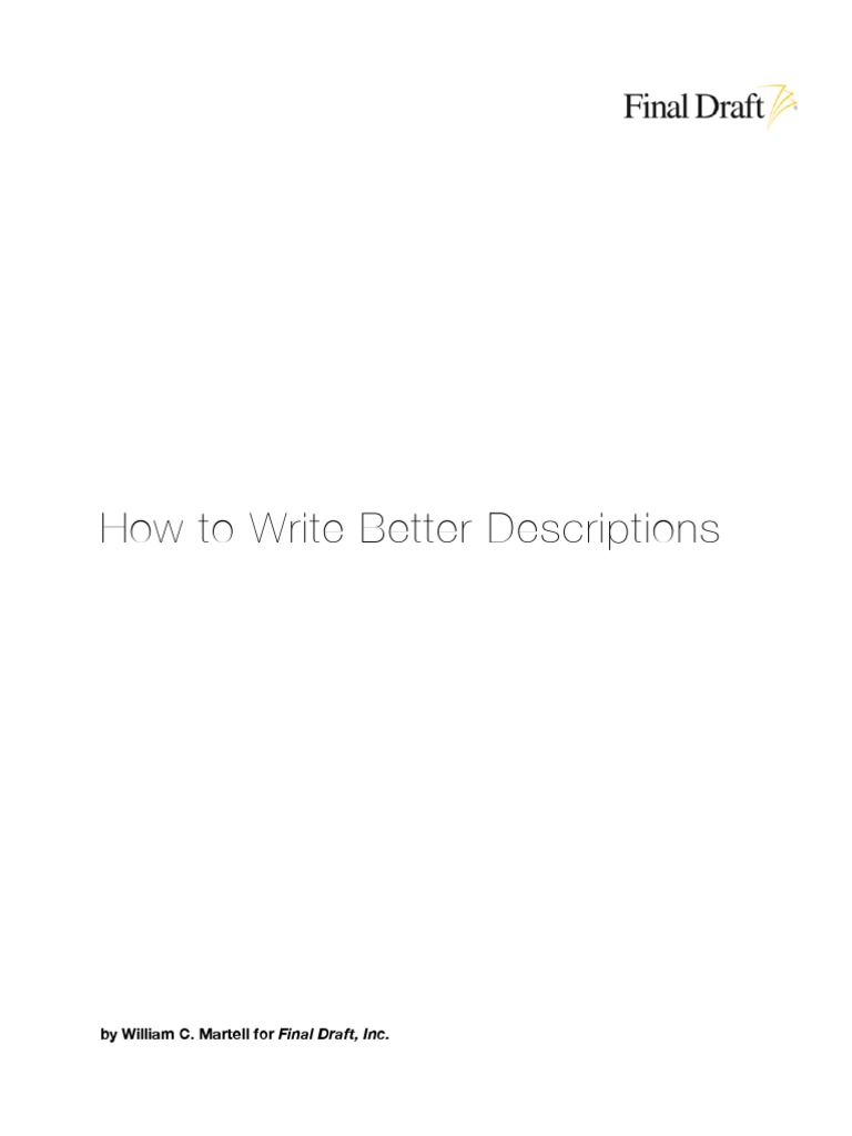 How To Write Descriptions | PDF