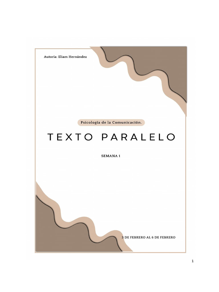 Texto Paralelo Psicología de La Comunicación | PDF | Sicología ...