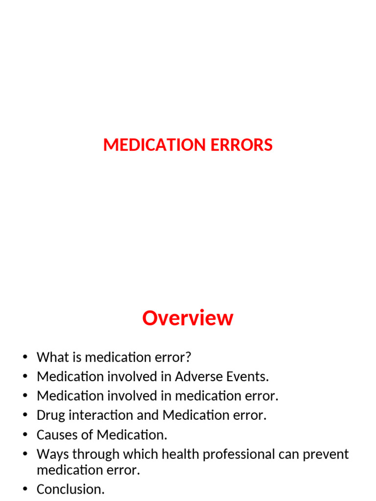 Understanding Medication Errors and Prevention | PDF | Medical Error ...