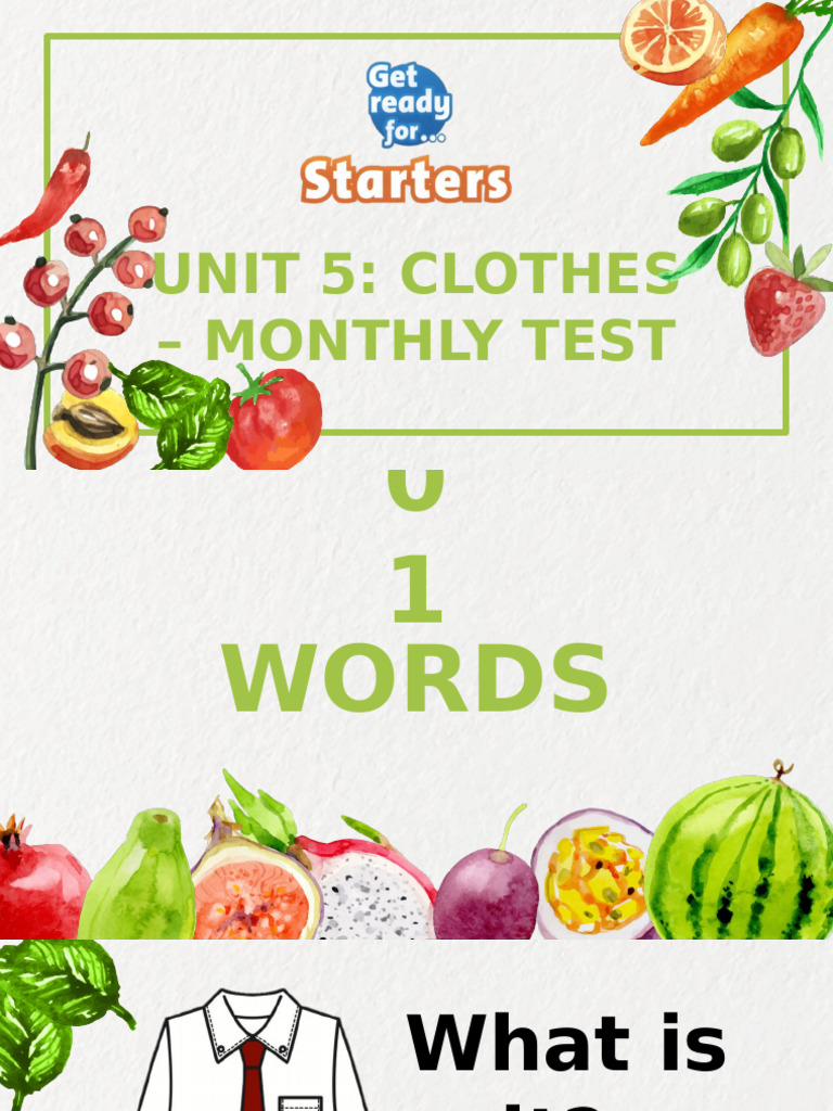 Monthly Test Clothes STA | PDF