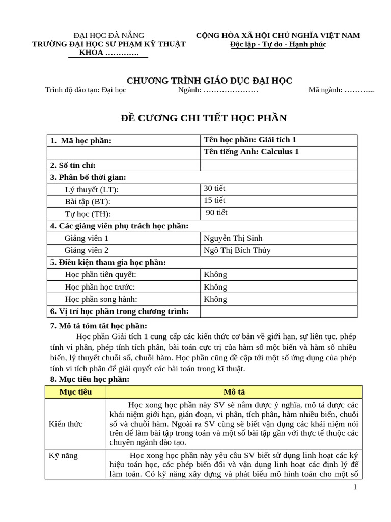 De Cuong Gt1 SPKT | PDF