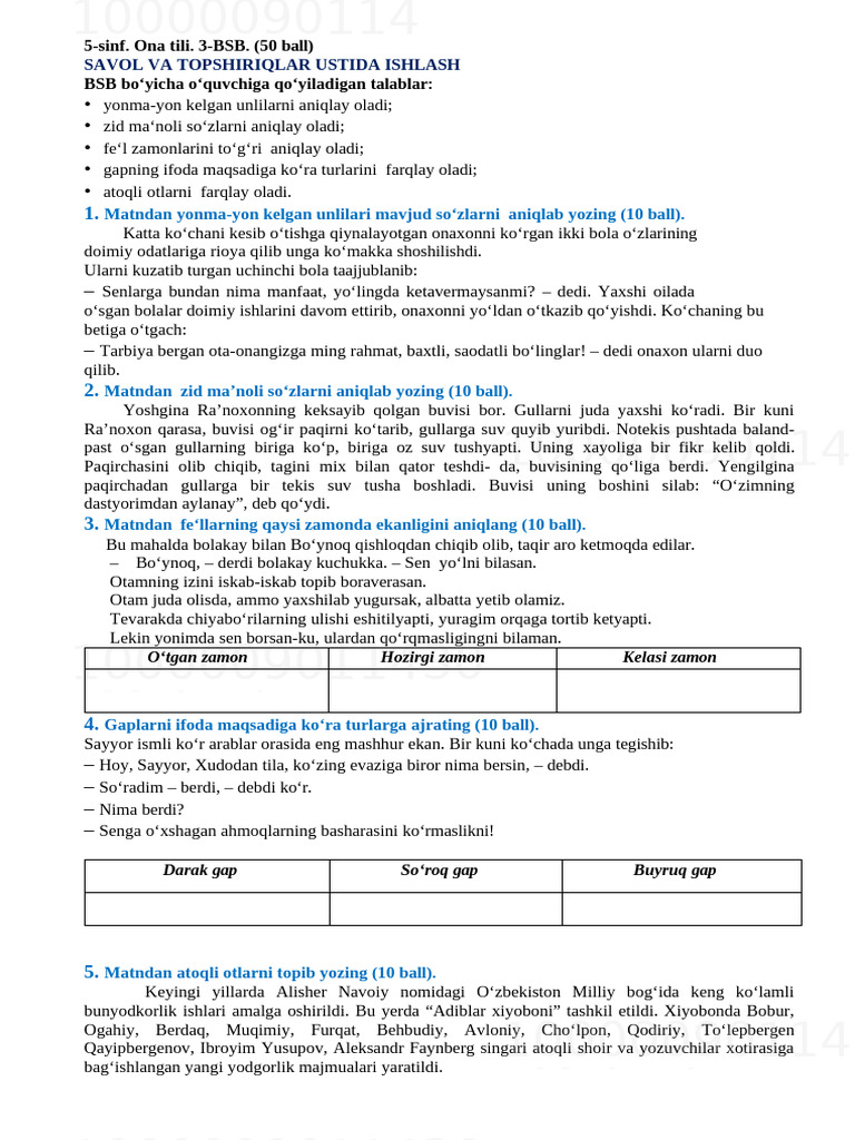 5-Sinf 3-BSB Ona Tili ORIGINAL (1) (1) | PDF