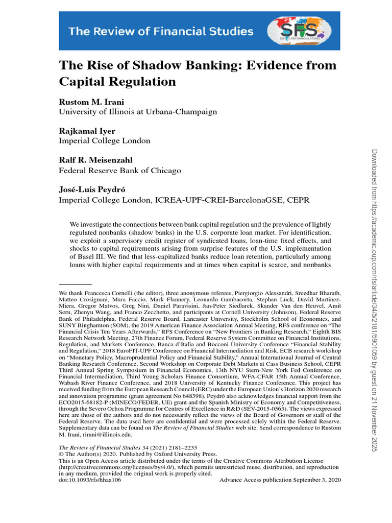 The Rise of Shadow Banking | PDF | Banks | Shadow Banking System