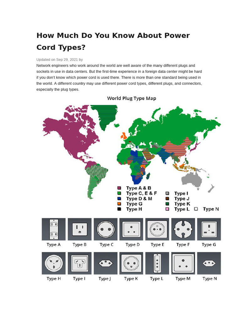 Understanding Global Power Cord Standards | PDF | Ac Power Plugs And ...