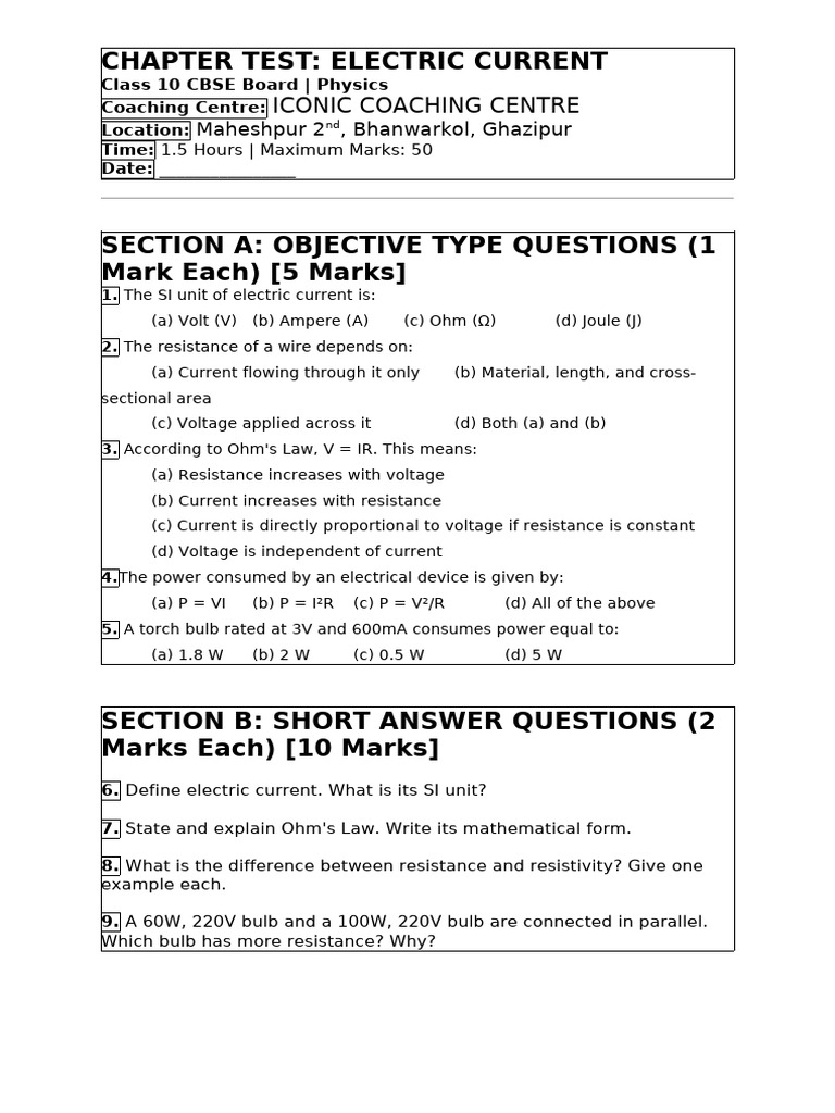 Chapter Test 8 Cbse | PDF